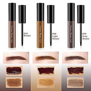 LOKFAR 2 Pcs Natural Eye-Brow Gel Long-Lasting Waterproof Peel Off Tattoo Brow Makeup, For All Types of Eyebrows (Brown)