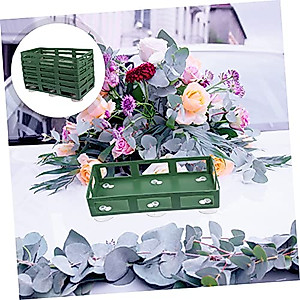Abaodam Wedding Car Decoration Suction Cup Rectangular Tray Wedding Decor Garland for Table Floral Cage Large Flower Cage Holder Flower Mud Tray Floral Foams Disc Wedding Flower Tray 6pcs
