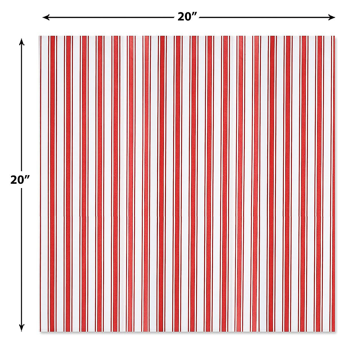 Christmas Red & White Dots and Stripes Tissue Sheets - Set of 18 Sheets, 20" x 20", 3 Designs