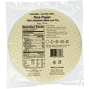 Three Ladies Brand Spring Roll Rice Paper Wrapper (2 Packs) Round, 22cm