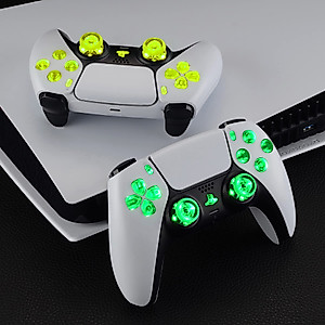 eXtremeRate Multi-Colors Luminated D-pad Thumbstick Share Option Home Face Buttons for PS5 Controller BDM-010 & BDM-020, 7 Colors 9 Modes DTF V3 LED Kit for PS5 Controller - Controller NOT Included