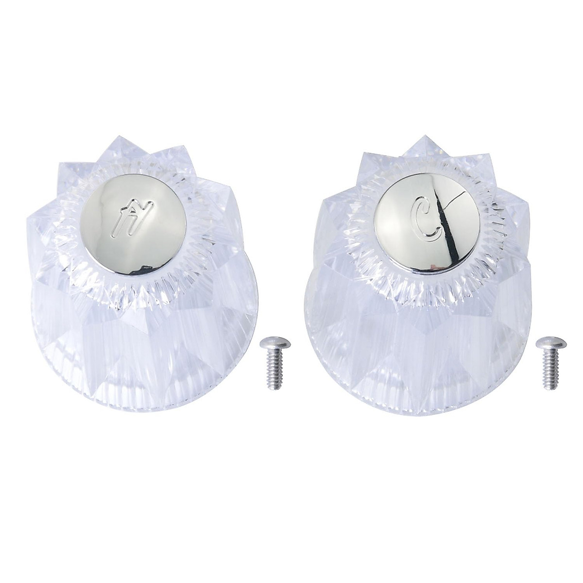 DGBRSM 2PCS Shower Faucet Handle Replacement Shower Knob Replacement Shower Faucet Handle Replacement Clear Faucet Handles Acrylic Bathtub Knobs Parts