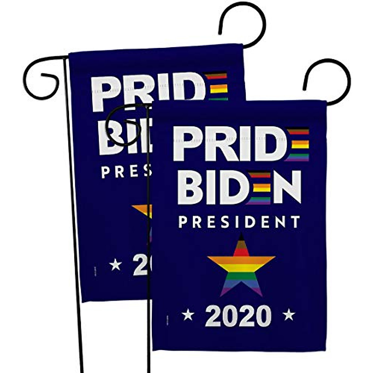Joe Biden Flag 2020 Pride President Garden Flag 2pcs Pack Patriotic Vote Election United State American House Decoration Banner Small Yard Gift Double-Sided, 13"x 18.5", Thick Fabric