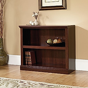 Sauder 2-Shelf Bookcase, Select Cherry Finish & Heritage Hill Library with Doors, Classic Cherry Finish