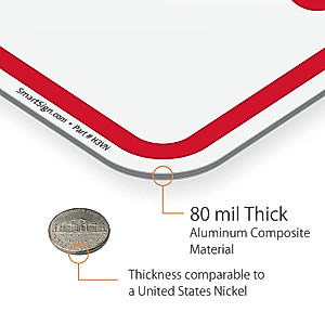 SmartSign No Parking Sign - Pack of 2, 18 x 12 inch, 2mm Aluminum Composite, Pre-Drilled Holes, Made in USA, Red and White