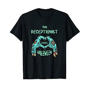 This Receptionist Loves Halloween Front Desk Officer Zombie T-Shirt