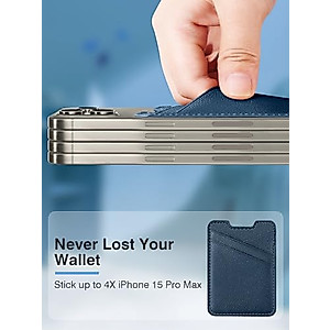 Miroddi 2Pack Phone Wallet Stick on, Adhesive Phone Pocket Leather Cell Phone Card Holder for Phone Case Credit Business ID Cards Pocket Wallets for iPhone Android and Most Smart Phones