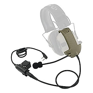 TSVISIONCORE Microphone & PTT for Walker's Razor Noise Cancelling Headphones Airsoft（Tan）