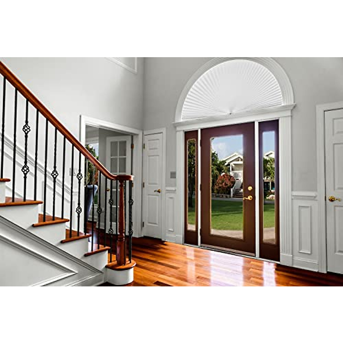 Redi Shade No Tools Original Arch Light Blocking Pleated Fabric Shade White, 72 in x 36 in