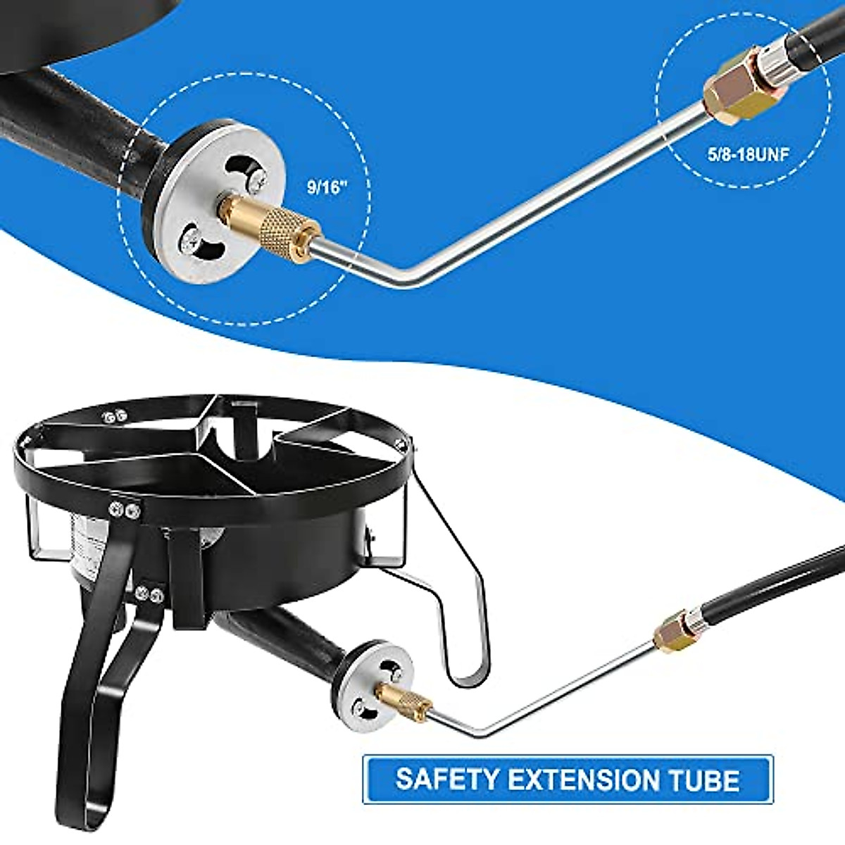 WYNNsky 5 Feet Propane Regulator Hose, Universal Regulator Replacement Parts, QCC1 Connection for Most LP Gas Grill, Heater and Fire Pit Table, Low Pressure