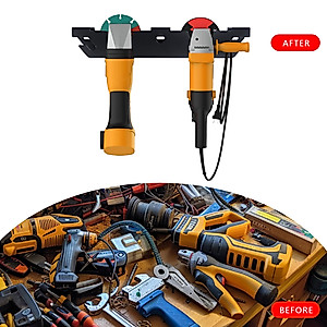 HZSSLKM Metal Angle Grinder holder With Cord Hanger,Black Wall Mount Bracket For Cutters Polishers, Garage And Workspace.16*2.8*2.7 inches