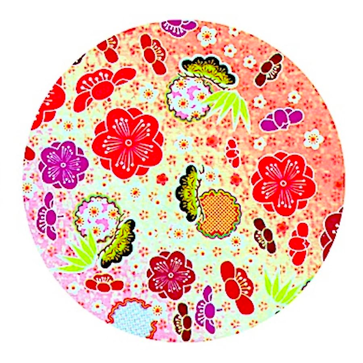 KUDOS.JP Envelope Seals Japanese Pattern Round Stickers - Gift Packing Decorative Label 48 Pcs (Cherry Blossoms)