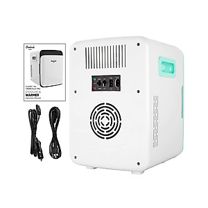 Cooluli 10L Mini Fridge for Bedroom - Car, Office Desk & College Dorm Room - 12V Portable Cooler & Warmer for Food, Drinks, Skincare, Beauty, Makeup & Cosmetics - AC/DC Small Refrigerator (Turquoise)