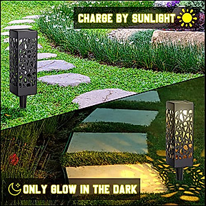 Hortsun 20 Pack Solar Pathway Lights Outdoor Modern Solar Lights Waterproof LED Path Lights Light up Walkway Landscape Lights Auto On Off for Garden Lamps for Patio, Lawn and Yard Decor