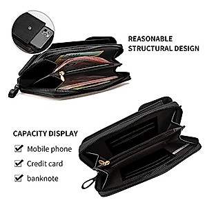 Tingya Small Crossbody Bag Cell Phone Purse Wallet with Credit Card Slots for Women (Black)