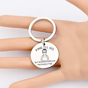 TGBJE Bob Belcher Gift Bob's Fans Gift I'll Go But I'm Gonna Complain The Whole Time Keychain Game Fans Gift Game Players Gifts (complain keychain)