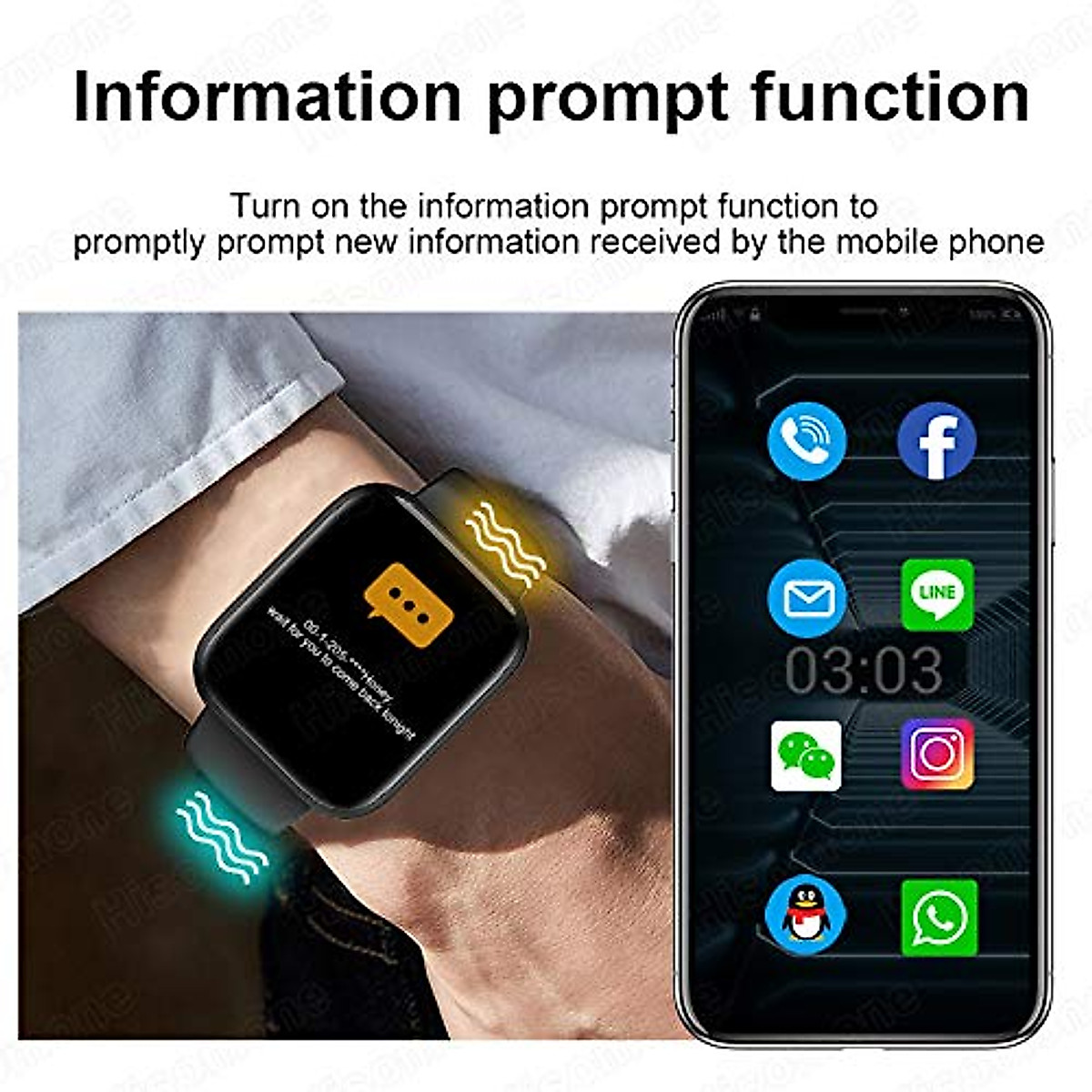 Nanphn Smart Watch for Android iOS Phones Compatible iPhone Samsung, 1.75'' Sport Smartwatch Fitness Activity Tracker Watch with Call/SMS/Heart Rate/Pedometer for Men Women Kids (Black)