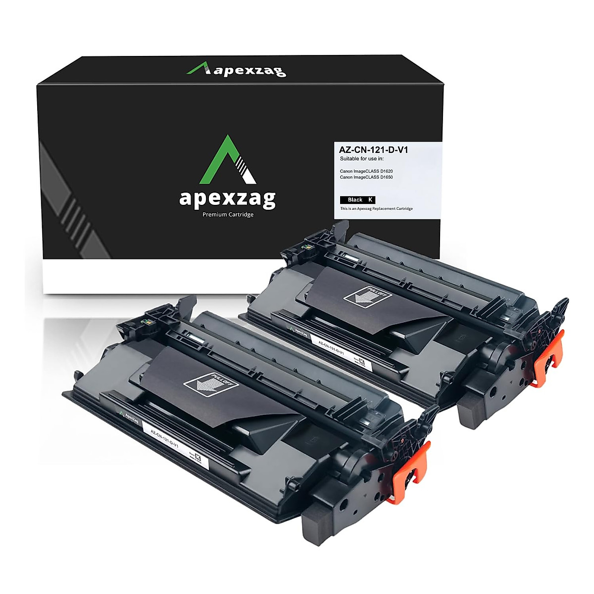 ApexZag Compatible Canon 121 CRG-121 CRG121 (Microchip Included) Black Toner Cartridge Replacement for Canon imageCLASS D1620 & D1650 (2-Pack)