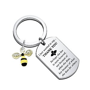 Honey Bee Keychain Perhaps the Bee Is More Honored Not Because of What She Does Keychain Honey for Women Men (Bee Keychain S)
