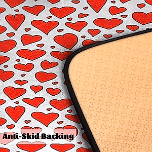 KOBLEN Red Love Heart Kitchen Rugs Non Slip Washable Absorbent Kitchen Mats 20x39 inch Cushioned Anti Fatigue Kitchen Floor Mats for in Front of Sink