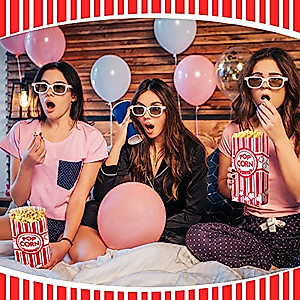 Paper Popcorn Bags 2 oz Grease Resistant Popcorn Bags Individual Servings Tear Resistant Popcorn Holders Red and White Container Popcorn for Carnival Movie Party Supply, 5.5 x 2 x 11.2 Inch (500 Pcs)