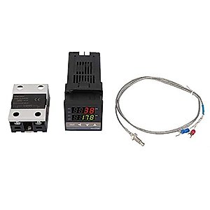 Temperature Controller, REX-C100 AC110V-240V LED PID Thermostat Controller Kit Digital Temperature Control for Electric Power,Chemical Industry,Injection Molding,Food,Incubator