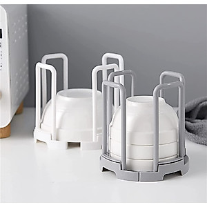 ERDONE Retractable Kitchen Organizer Bowl Holder, Bowl Rack,Multipurpose Creative Dishdrying Rack, Tableware Storage Small Plate Rack,or Stacking Bowls and Small Plate,White