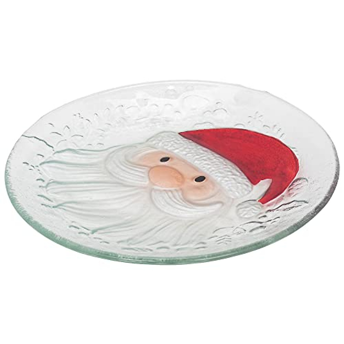 Transpac Fused Glass Santa Plate