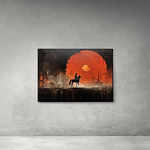 Majestic Black Stallion Galloping In The Clouds, Black Horse On Salt Flats, Canvas Print, Black Horse Print, Black Horse Wall Art