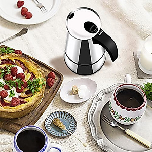 Italian coffee maker moka pot：espresso maker Stovetop Espresso Maker, Stainless Steel Moka Pot Percolator Coffee Pot Expresso coffee Brewer Classic Coffee Maker for Home & Camping, 4 Cup / 6.7oz