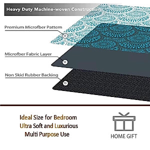 Area Rugs 8 x 10 Living Room Green Purple Modern Retro Flowers 8' x 10' Area Rug Machine Washable Rug Carpet for Living Room Bedroom Indoor Non Slip