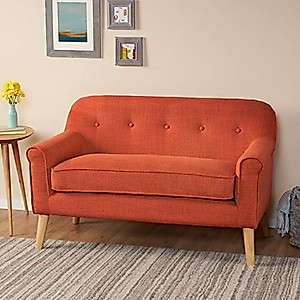Christopher Knight Home Mariah Mid-Century Modern Loveseat, Muted Orange