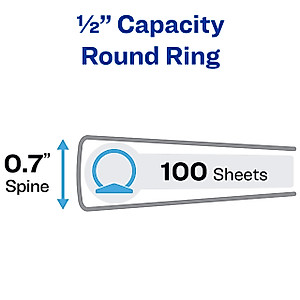 Avery Economy View 3 Ring Binder, 0.5" Round Rings, 1 Black Binder (05705)