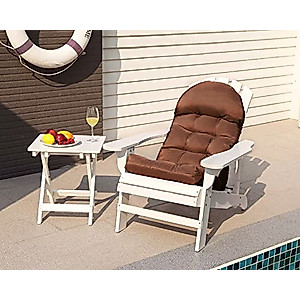 COSNUOSA 2 Pcs Rocking Chair Cushion High Back Adirondack Chair Cushion Waterproof Patio Cushions for Outdoor Furniture Coffee