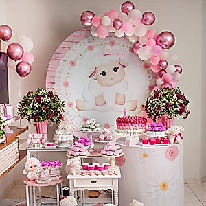 Pink White Balloons Garland Arch Kit 104 PCS Metallic Pink Gold Confetti Latex Balloons for Baby Girl Shower Birthday Wedding Anniversary Bachelorette Party Decorations