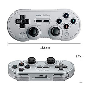 8Bitdo SN30 Pro Wireless Bluetooth Controller with Hall Effect Joystick Update, Compatible with Switch, PC, macOS, Android, Steam Deck & Raspberry Pi (Gray Edition)