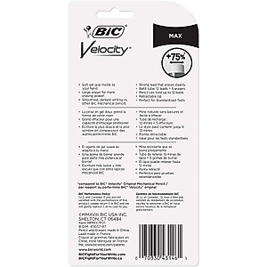 BIC Velocity Max Mechanical Pencil, Medium Point (0.7mm), 2-Count, Black