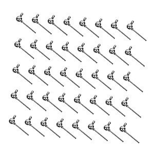 100pcs Ball Ear Ear Rings Studs Stud Earrings Pin Earrings Accessories Stainless Steel Studs Ear Jewelry Ear Studs Ear Stud Components Earring Making