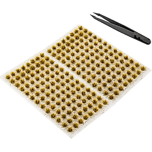 208 Pcs Static Grass Model Grass Tufts Railway Artificial Grass Miniature Grass Tuft Terrain Kit for DIY Model Railway Fairy Garden Diorama Scenery (Set B)