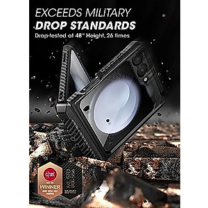 SUPCASE for Samsung Galaxy Z Flip 5 Case with Stand & Belt-Clip (Unicorn Beetle Pro), [Hinge Protection] [Front Screen Protector] Dual Layer Rugged Protective Phone Case for Galaxy Z Flip 5, Black