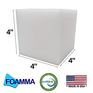Foamma White Foam Pit Cubes/Blocks 4” x 4” x 4” 30 Pack for Gymnastics, Freerunning and Parkour Courses, Skateboard Parks, BMX, Trampoline Arenas