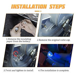 4PCS LED Car Wheel Tire Valve Caps Lights, Neon Spoke Flash Light Bulb for Bike Motorcycle, Waterproof Motion Sensors Led Lamp with 10 Extra Battery, Auto Accessories