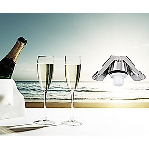Nanmate 3 Pack Champagne Sealer Stopper Stainless Steel Sparkling Wine Bottle Sealer Set,Prosecco, Cava, and Sparkling Wine Stopper