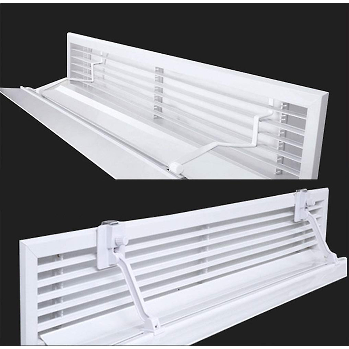 Liveinu Air Deflector Adjustable Reusable Heat and Air Deflector for Sidewall Vent Air Conditioner Deflector White 23" Inch