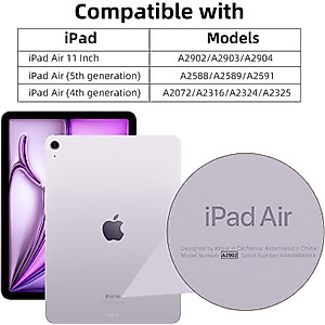 Case for iPad Air 5th / 4th Generation 10.9 Inch (2022/2020), Premium PU Leather Folding Stand Shell Soft TPU Back Cover with Pencil Holder Auto Wake/Sleep, Magic Map Vintage