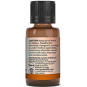 Garden of Life Essential Oil, Frankincense 0.5 fl oz (15 mL), USDA Organic & Pure, Clean, Undiluted & Non-GMO - for Diffuser, Aromatherapy, Meditation, Skincare - Calming, Uplifting, Soothing
