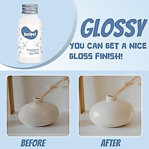 1DFAUL Air Dry Clay Varnish,50ml Gloss Finish Glaze for Air Dry Clay, Clay Paint for Pottery Air Dry, High Gloss & Scratch Resistant & Waterproof, Design for Air Dry Clay Pottery (Gloss Varnish)