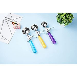 HOMURE H Portion Scoop Set, 3 PCS Cookie Scoops, Ice Cream Scoop, Dishers Scoops, Cupcake Scoop - #16 (2.7 oz), 20 (2 oz), 30 (1.25 oz)