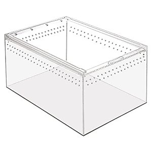Magnetic Acrylic Reptile terrariums Transparent Enclosure Feeding Supplies Reptile Box,Amphibians pet breeding Vivarium Tank for Turtle,Spiders,Frogs,Geckos,Mantis,Snakes,Scorpions,etc (Large)