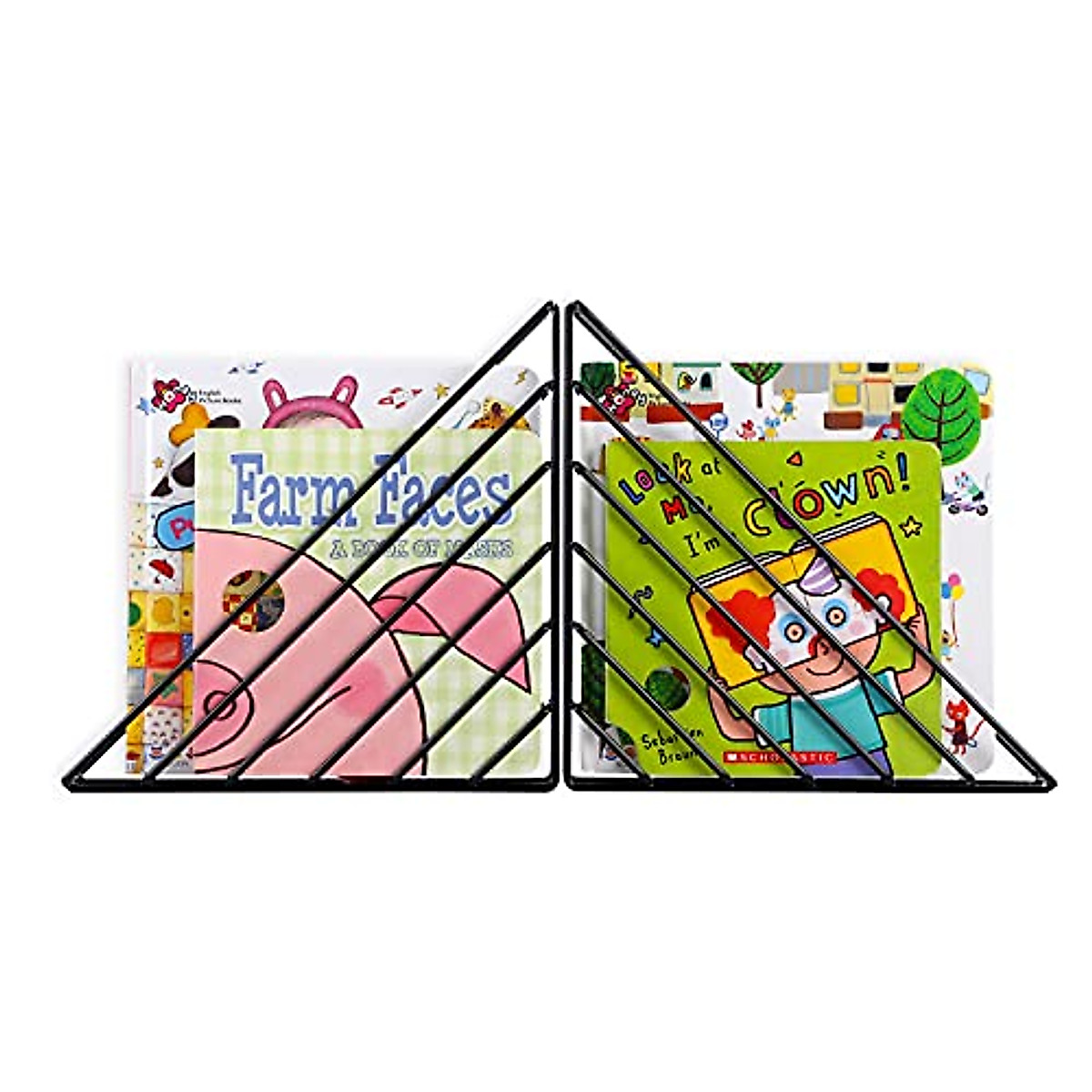 Tigcent Wall Book Shelves Floating Bookshelf Bookcases Magazine Holder, 2 Pack Metal Triangle Storage Book Display Shelf Magazine Rack Home Office Wall Organization